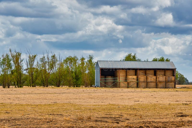 Hay Bale Shed in the Australian Countryside Perth Stock Photo - Image ...
