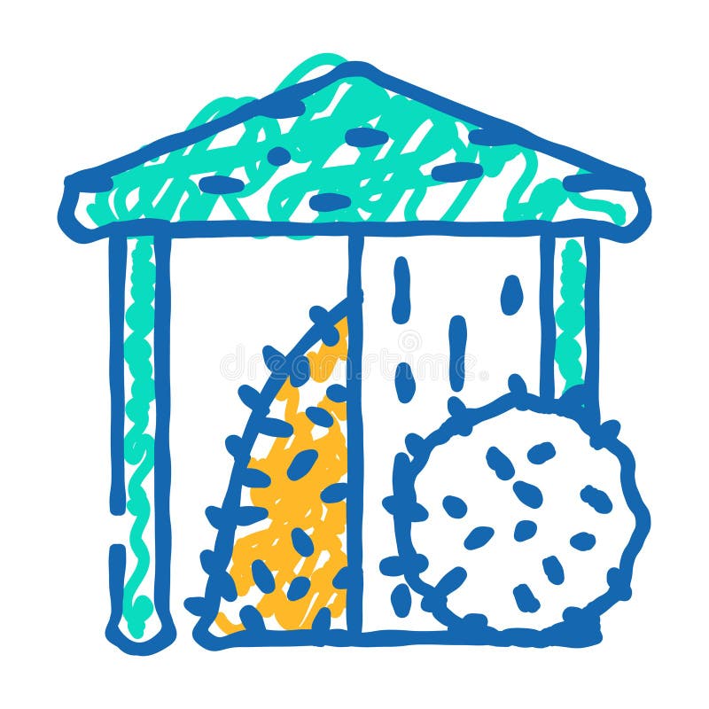 Hay in Barn Icon Doodle Illustration Stock Vector - Illustration of ...