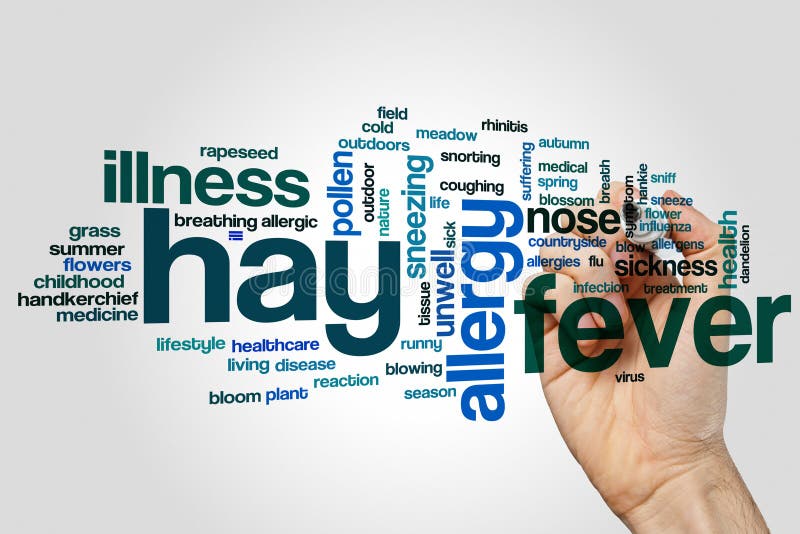 Hay fever word cloud stock photo. Image of sniff, handkerchief - 90690652