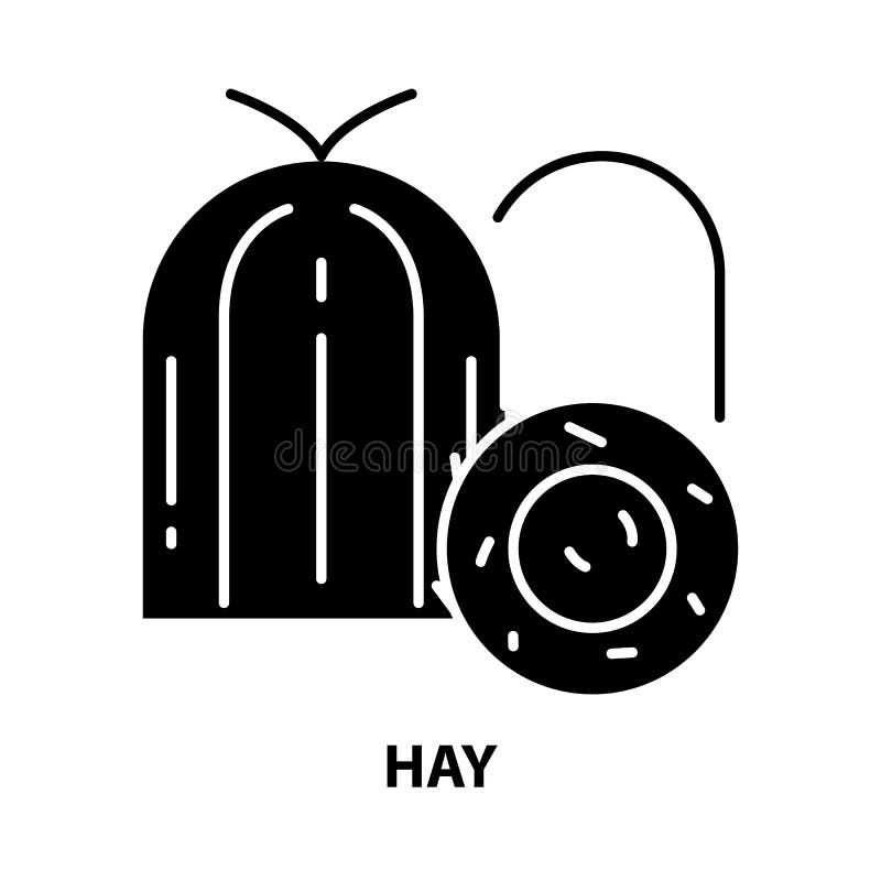 Hay Icon, Black Vector Sign with Editable Strokes, Concept Illustration ...