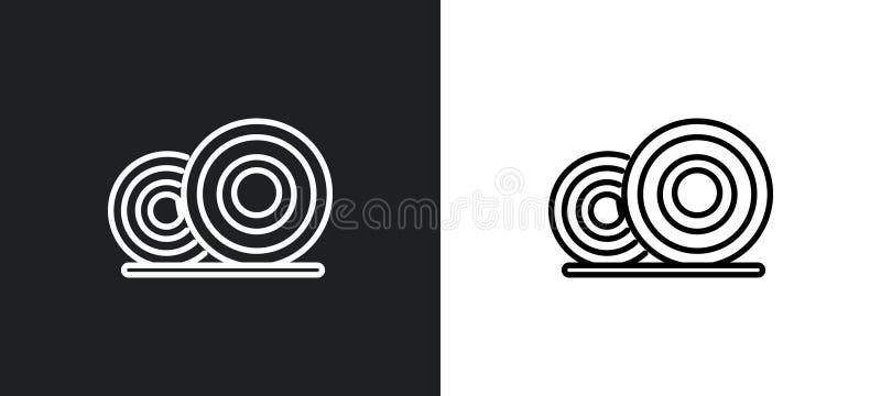 Hay Outline Icon in White and Black Colors. Hay Flat Vector Icon from ...