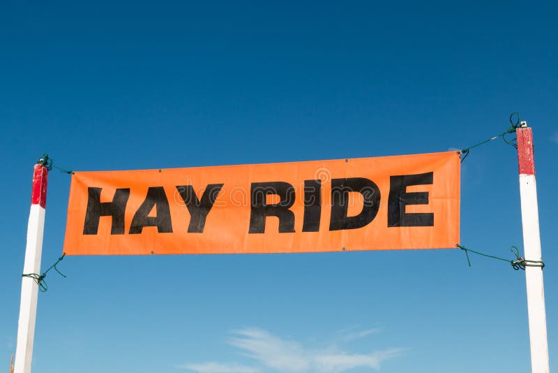 Hay Ride Sign at a Pumpkin Patch Stock Image - Image of marker, rural ...