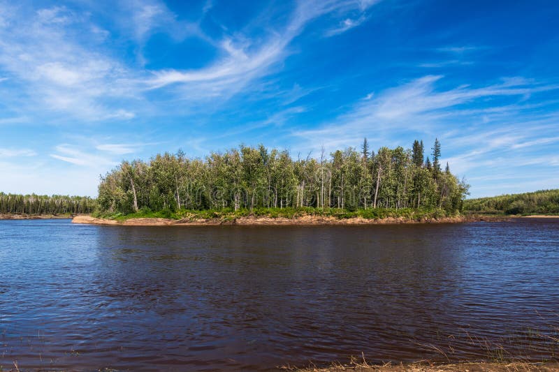 Hay River Flowing Quietly, Northwest Territories, Canada Stock Photo ...