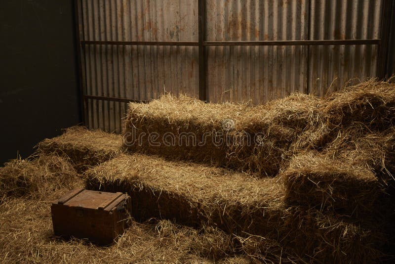 Hay stacks in barn house stock photo. Image of barn - 139139400