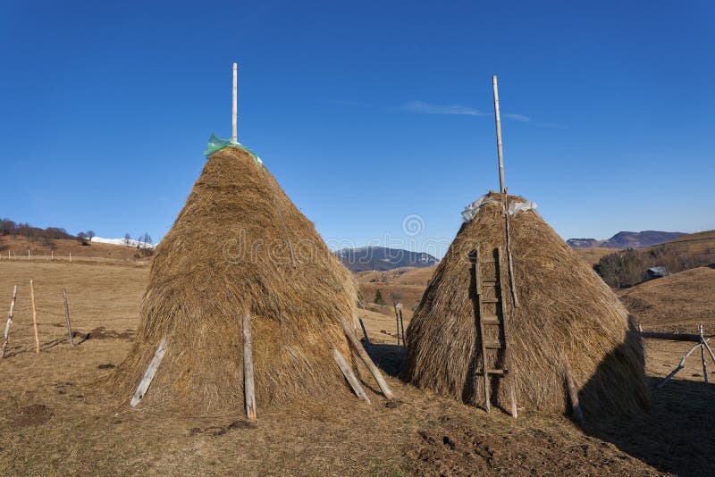 Two Hay Ricks Countryside Mountains Stock Photos - Free & Royalty-Free ...