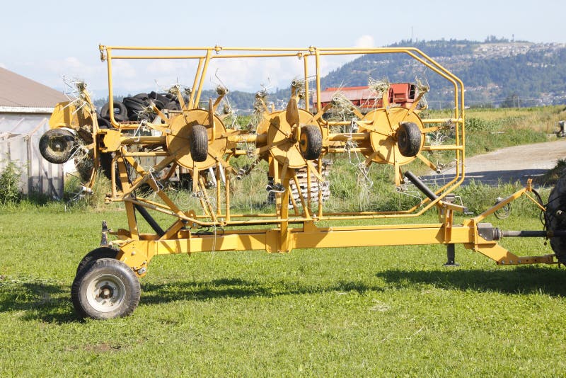 Hay Tedder stock image. Image of yellow, cure, machinery - 43031201
