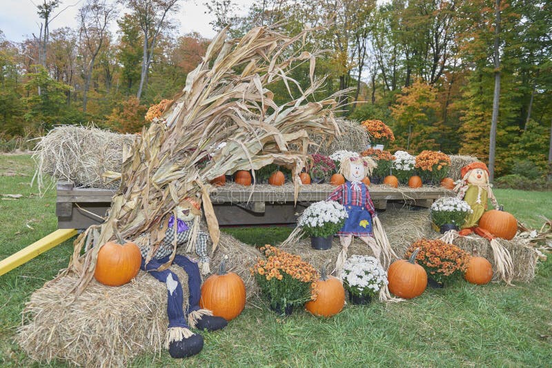 Halloween hay wagon stock image. Image of characters - 205053131
