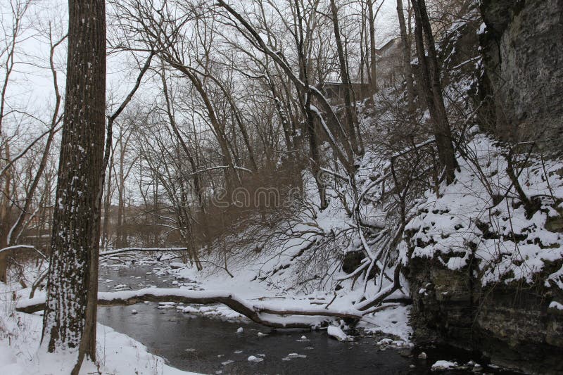 Hayden Run Falls Park in Winter, Columbus, Ohio Stock Photo - Image of ...