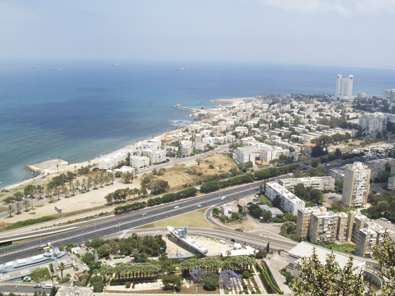 Hayfa - aerial view stock photo. Image of religion, landmark - 3250214