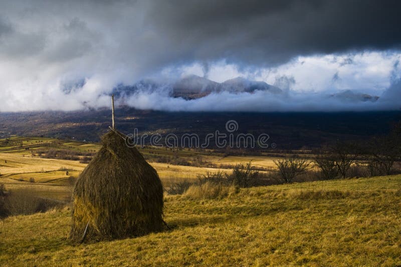 Haystack stock image. Image of clouds, haystack, colors - 24325607