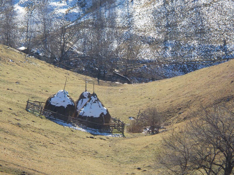 Haystack in Amountains in Romania Stock Image - Image of countryside ...
