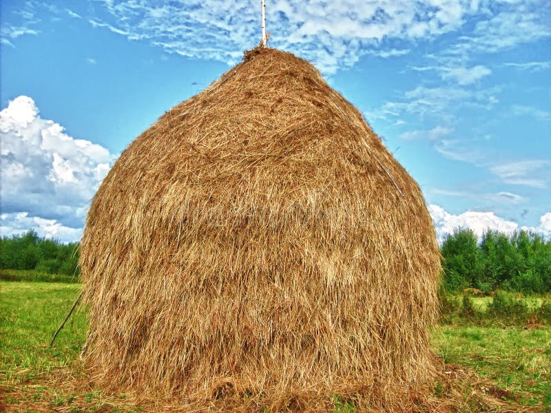 Haystack and Blue Sky Village Stock Photo - Image of forest, fall: 23792558
