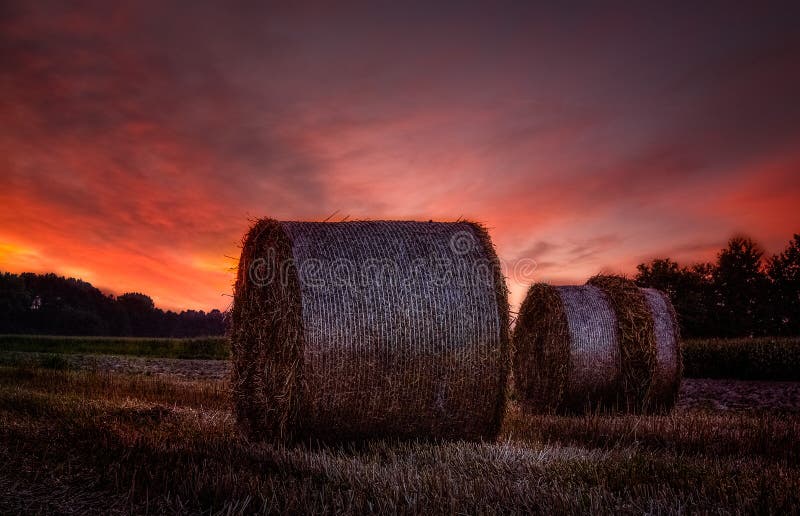 Haystack in Croatian Country-side Stock Photo - Image of nightscape ...