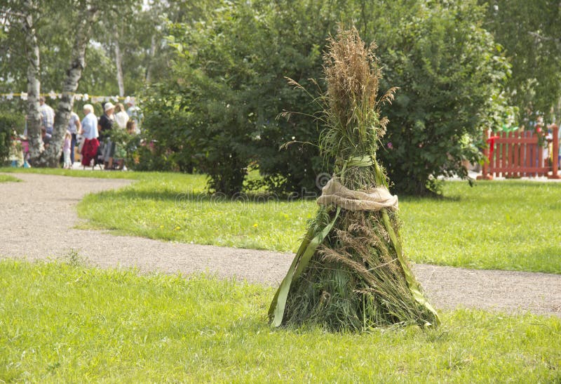 Haystack Crop Agriculture. a Small Haystack in the Park Stock Photo ...