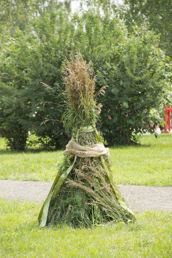 Haystack Crop Agriculture. a Small Haystack in the Park Stock Photo ...