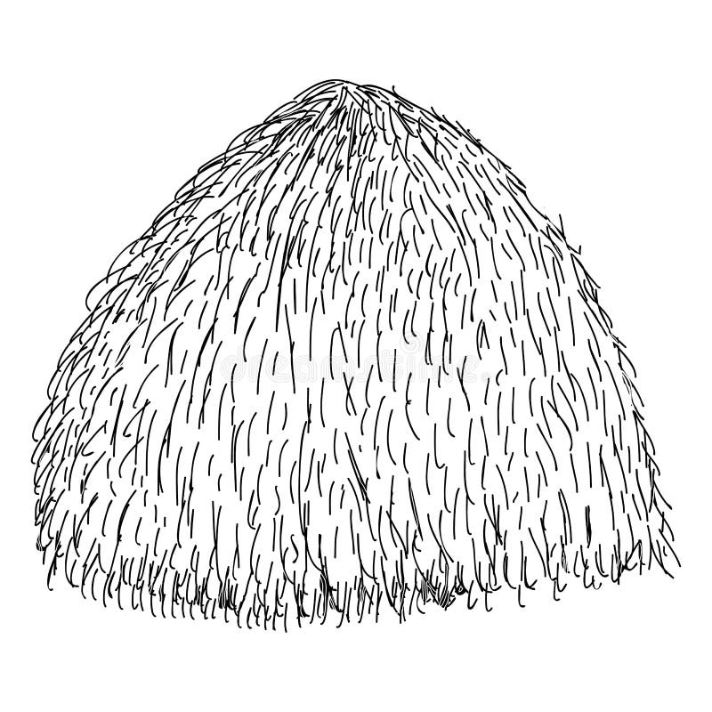 Haystack Hand Drawn Vector Illustration. Making Hay at a Livestock Farm ...