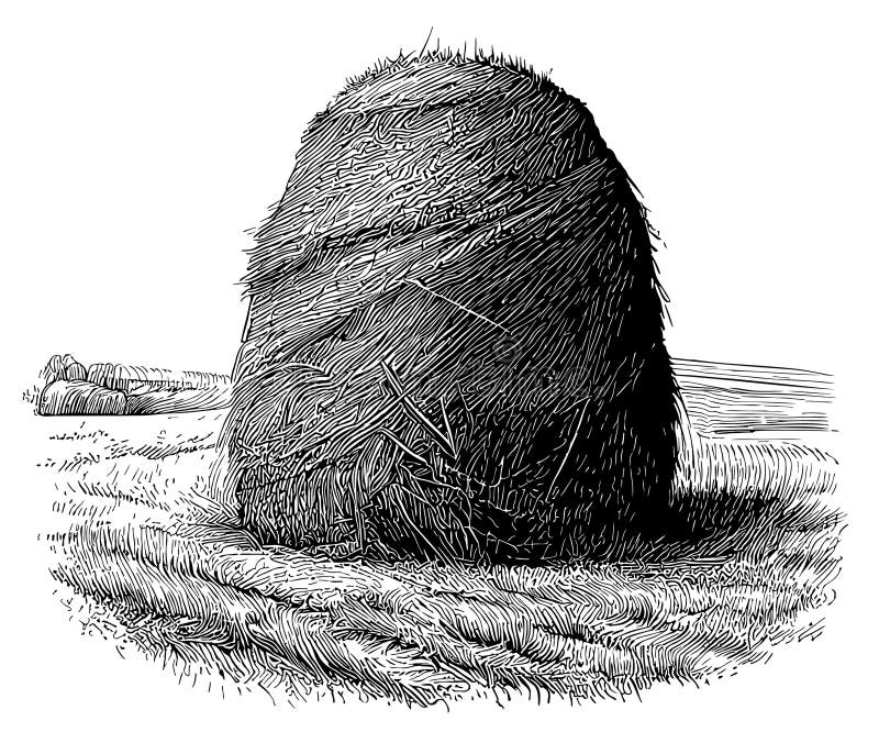 Haystack Hand Drawn Sketch in Graphic Vector Illustration Stock ...