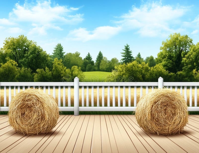 Haystack in Open Barn Background Illustration Stock Image - Image of ...