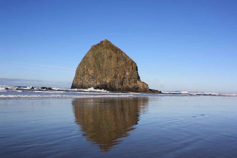 Haystack Rock stock photo. Image of beach, rock, ocean - 81943634