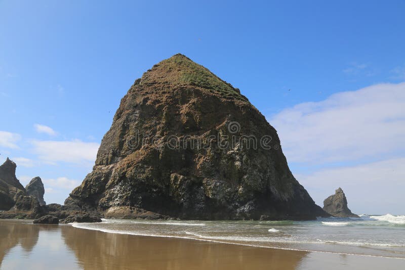 Haystack Rock stock photo. Image of cannon, state, rock - 44849672