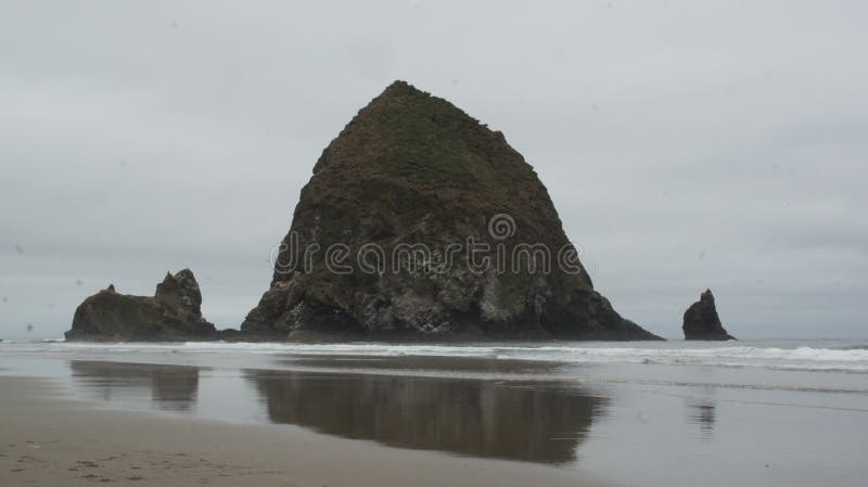 Haystack Rock, in Cannon Beach, Oregon. Stock Image - Image of cannon ...