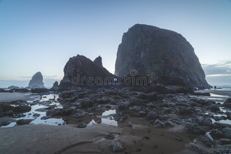 Haystack Rock in Cannon Beach, Oregon Stock Photo - Image of cannon ...