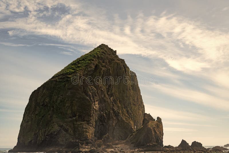 Haystack Rock Famous Mountain in Oregon, Usa Stock Image - Image of ...