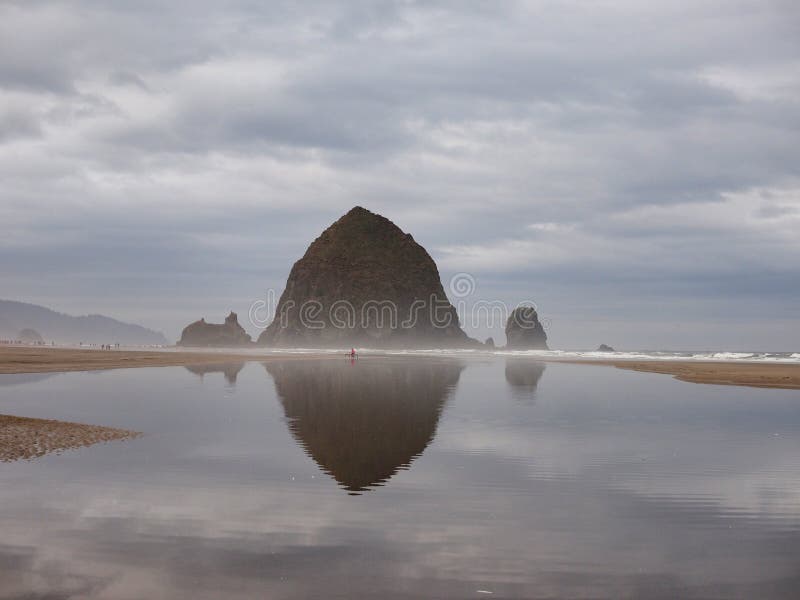 Haystack Rock on Cannon Beach, Oregon. Stock Image - Image of northwest ...