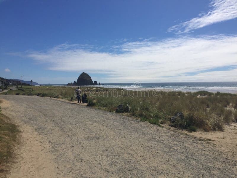 Haystack Rock at Cannon Beach, or Stock Photo - Image of beaitiful ...
