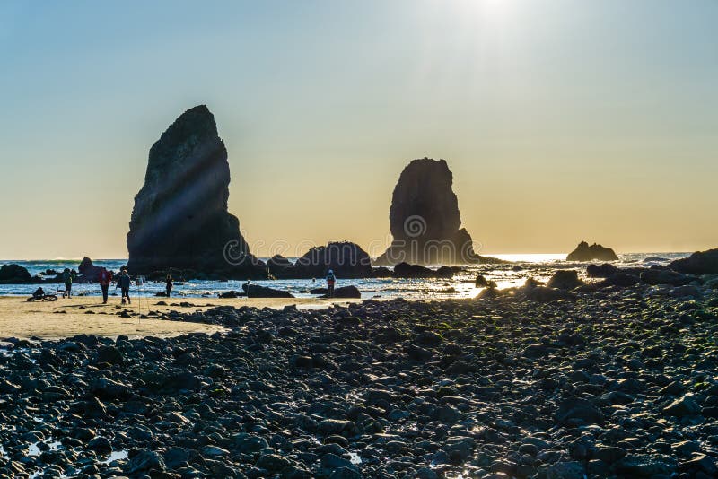 Haystack Rock Monolith 6 stock image. Image of cannon - 174948881
