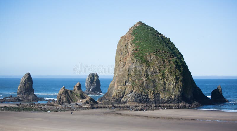 Haystack Rock Oregon stock photo. Image of landscape - 54368606