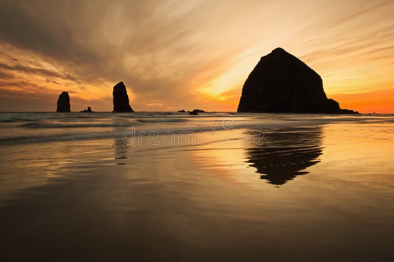 Haystack Rock stock photo. Image of orange, north, stack - 31117330