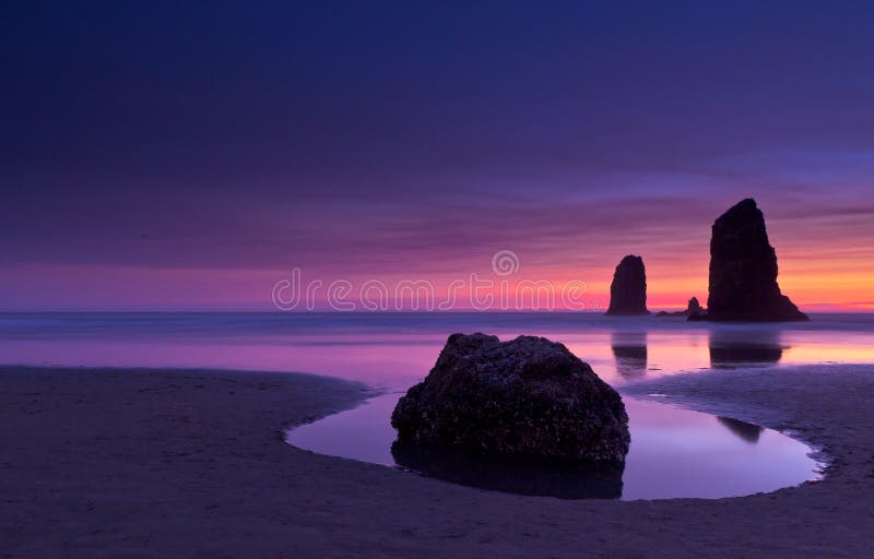 Haystack Rock stock photo. Image of peaceful, waves, oregon - 37344498