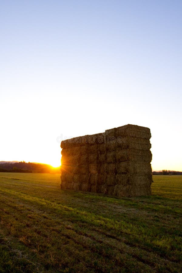 Haystack at Sunset stock photo. Image of silhouette, shape - 16299812