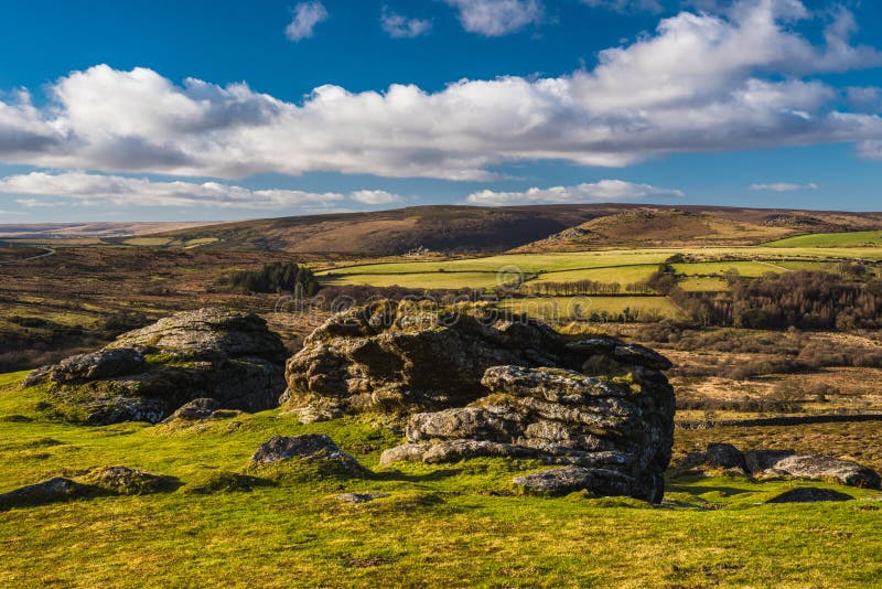 Rocks in Dartmoor National Park. Stock Photo - Image of rocks, moss ...