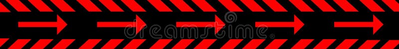 Hazard Caution Warning Red Arrow Tape. Red Arrow and Stripe Sign ...