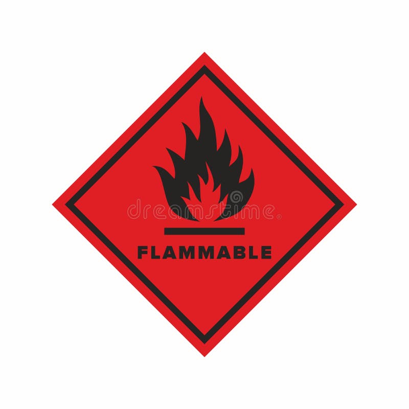 Flammable Liquid Sign. Flame Image. Stock Vector - Illustration of ...