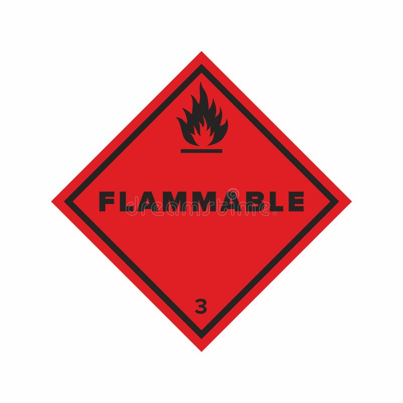 Flammable Liquid Sign. Flame Image. Stock Vector - Illustration of ...