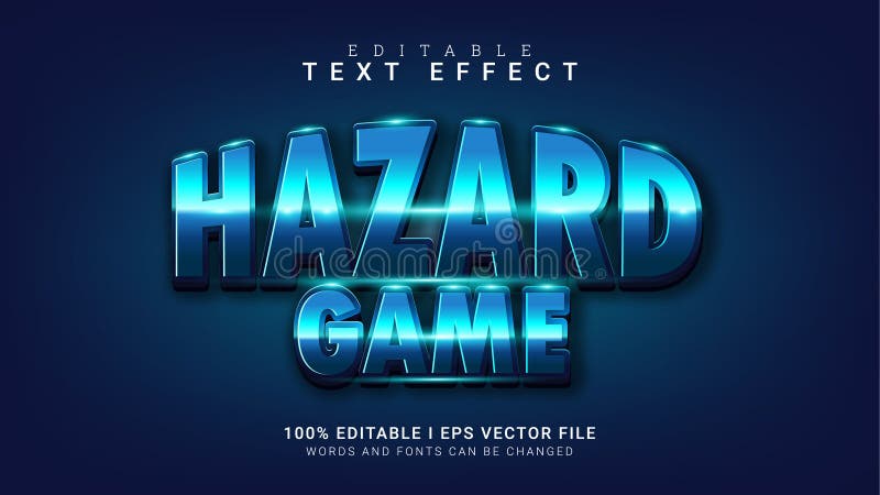 Hazard Game Editable Text Effect Vector Illustration Stock Vector ...