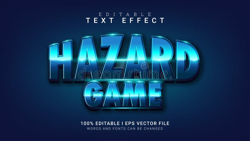 Hazard Game Editable Text Effect Vector Illustration Stock Vector ...