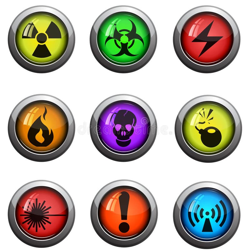 Hazard icons set stock vector. Illustration of symbol - 66122209