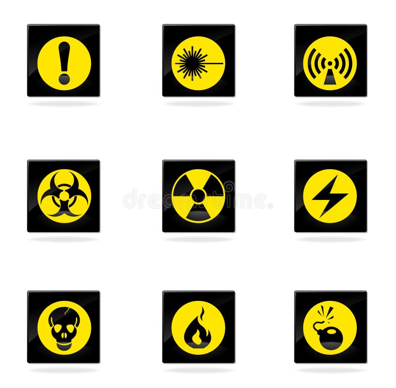Hazard icons set stock vector. Illustration of caustic - 66130737