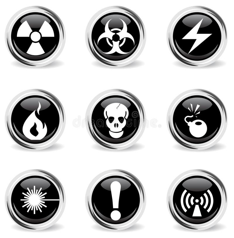 Hazard icons set stock vector. Illustration of design - 66137037