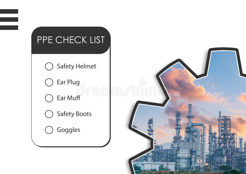 PPE Check List Template stock image. Image of examining - 169773769
