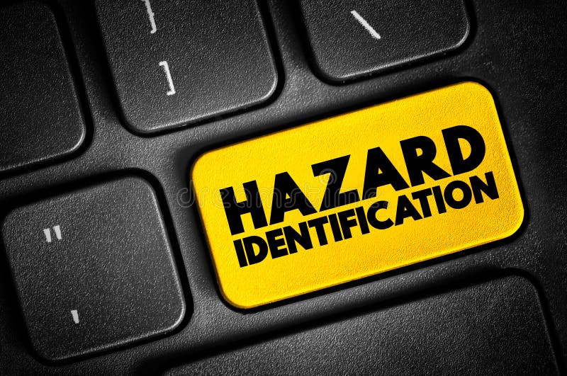 Hazard Identification Text Stamp, Concept Background Stock Photo ...