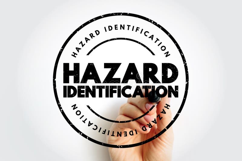 Hazard Identification Text Stamp, Concept Background Stock Photo ...