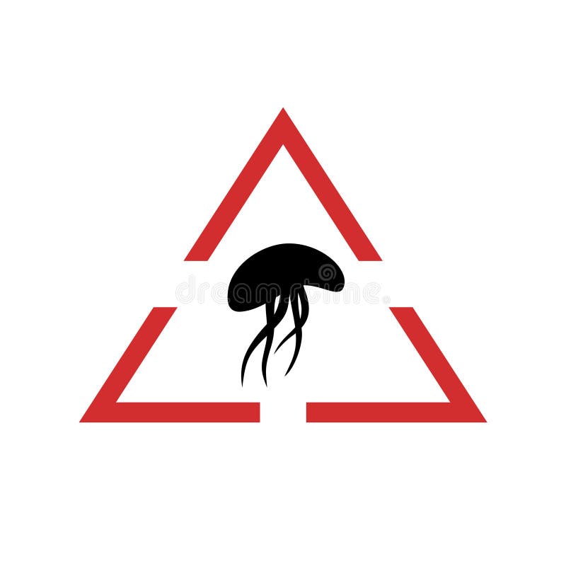 Hazard jellyfish symbol stock vector. Illustration of danger - 161403969