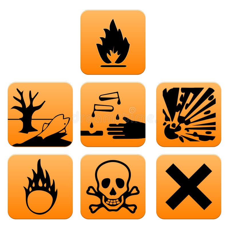 New safety symbols stock vector. Illustration of flammable - 19386018
