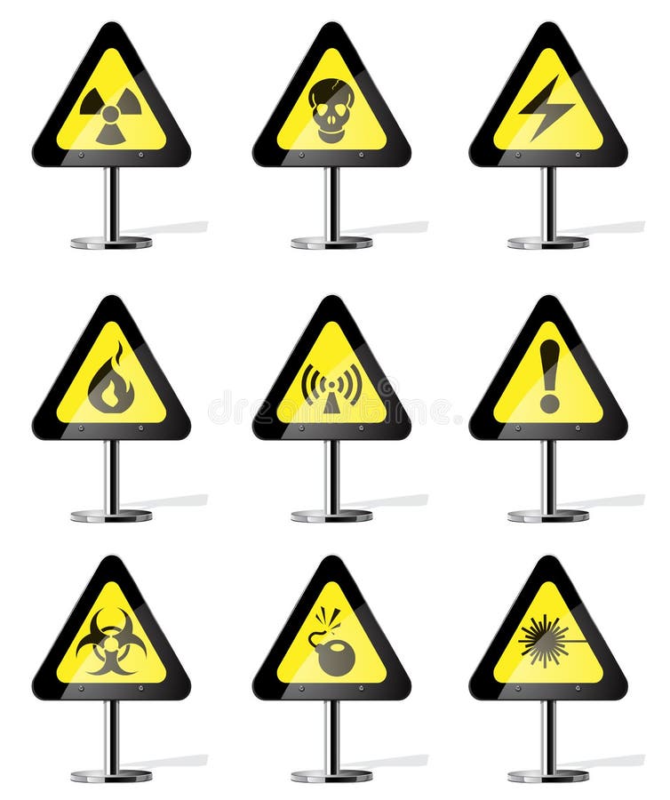 Hazard Sign Icons stock vector. Illustration of laser - 66069241
