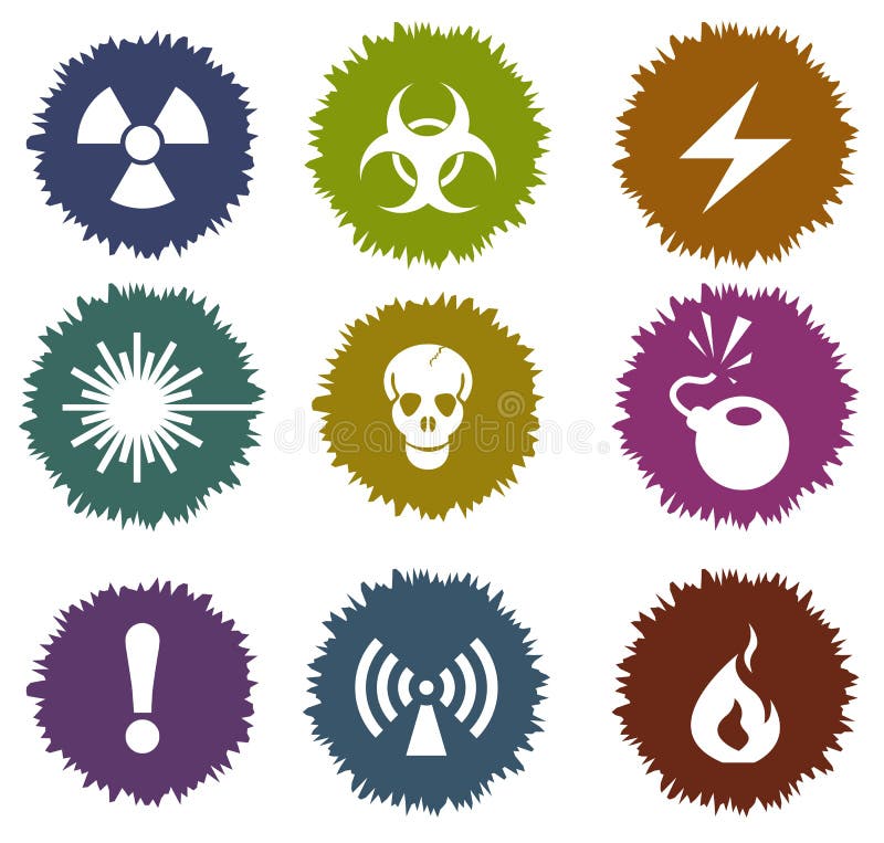 Hazard sign Icons stock vector. Illustration of vector - 66011999